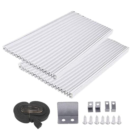 Window Air Conditioner Side Panels with Frame, AC Insulation Side Panels Curtain Kit, Room AC Accordion Filler Curtain Kit Replacement, Adjustable Insulation AC Side Panel Include Frames