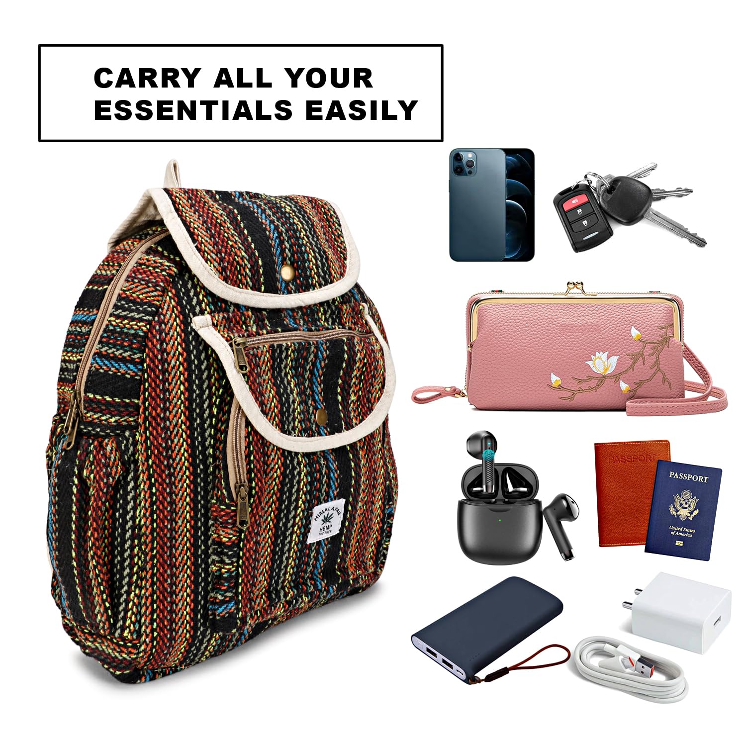 LONGING TO BUY Himalyan Hemp Laptop Bag Backpack/Traveller Bag, Hemp Laptop Bag (Cream-2)