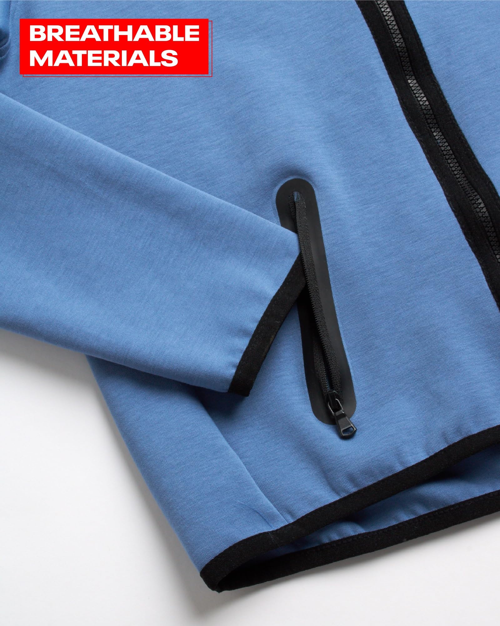 Reebok Boys' Sweatsuit - Active Fleece Zip Hoodie Sweatshirt and Jogger Sweatpants (2T-12), Size 12, Estate Blue