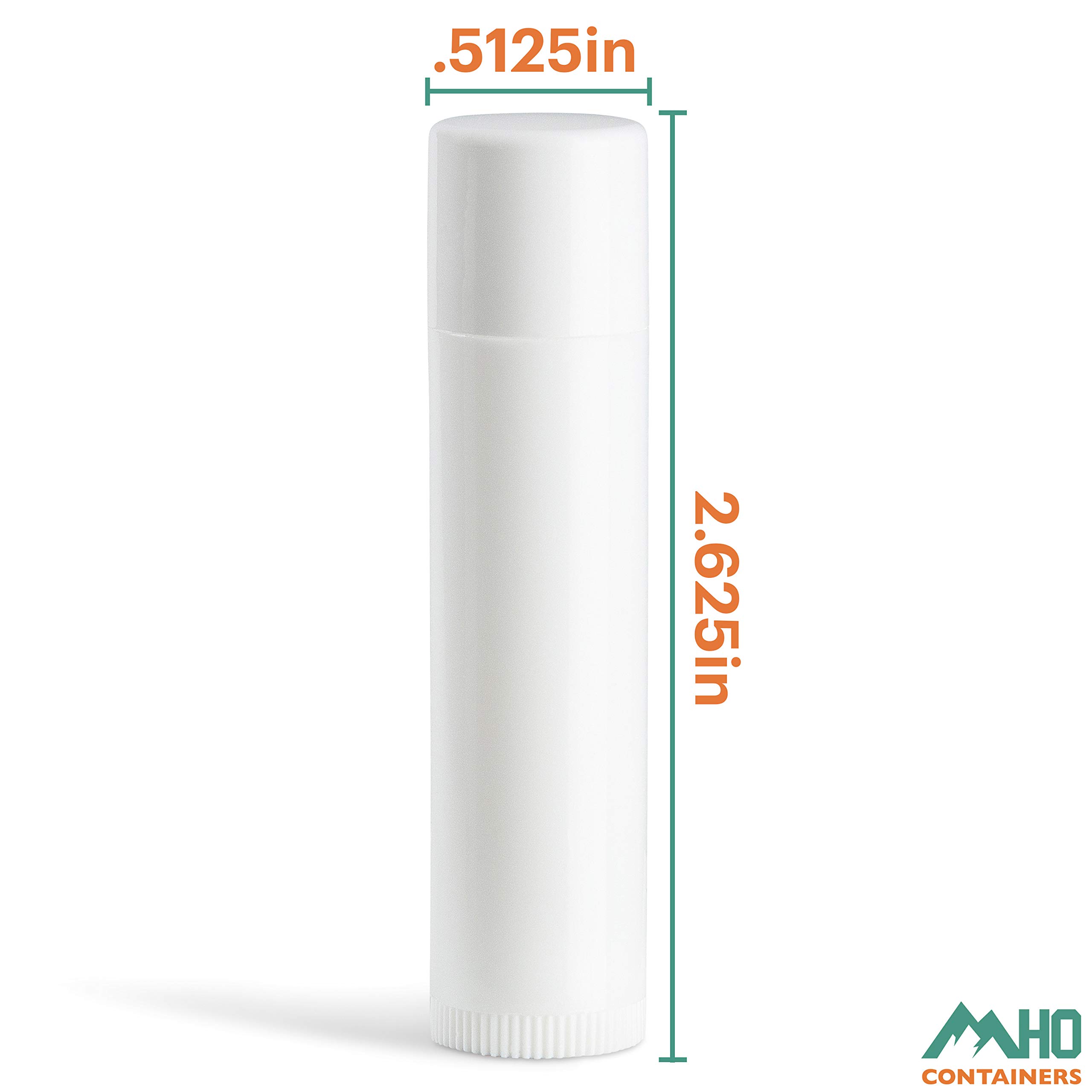 MHO Containers | Empty, White Lip Balm Containers - 30% Recycled PP Plastic - Made in USA - 0.15 oz - 50 count