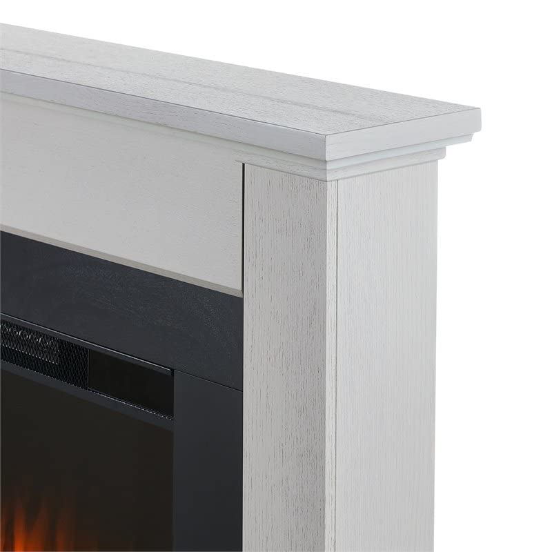 Real Flame Tejon Slim Electric Fireplace with Remote Control - Realistic Fireplace Heater - White Indoor Fireplace (8130E-BNW)