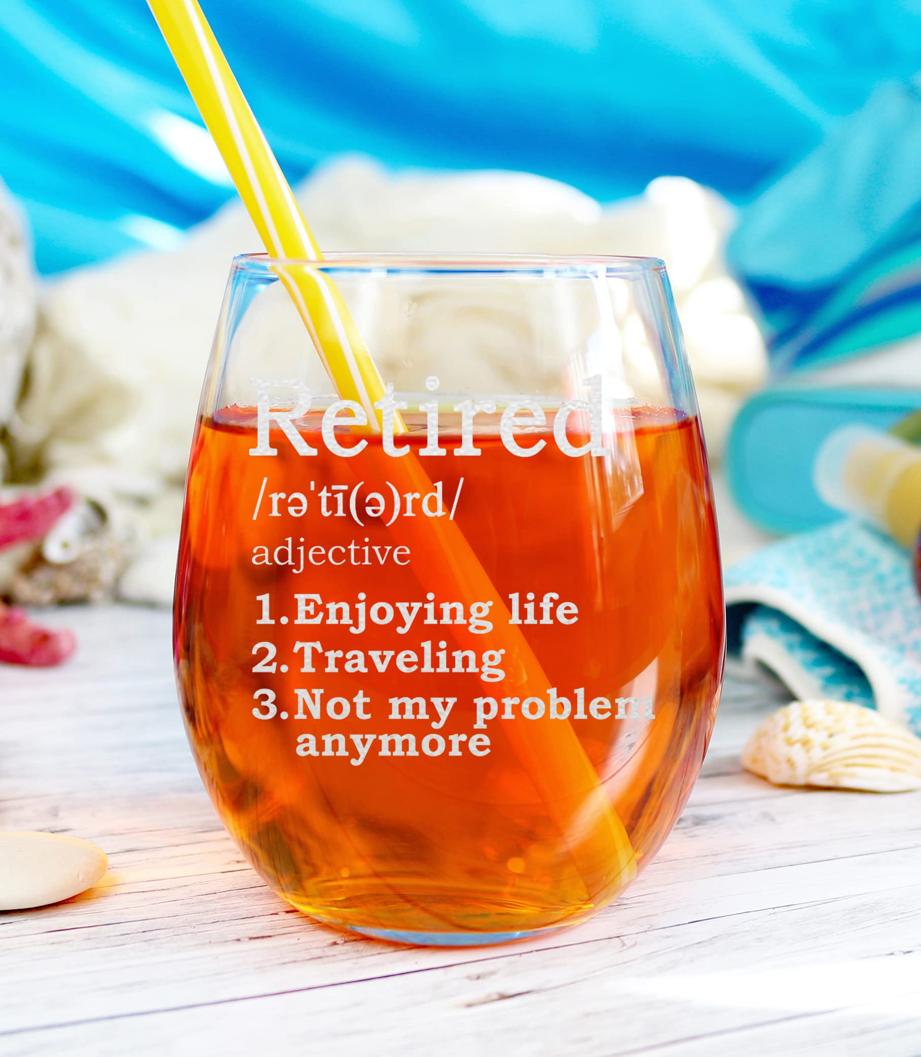 NeeNoNex Retired Definition - Wine Glass Funny and Great Retirement Gift for Coworkers Boss Mom Dad Funny Dictionary Definition