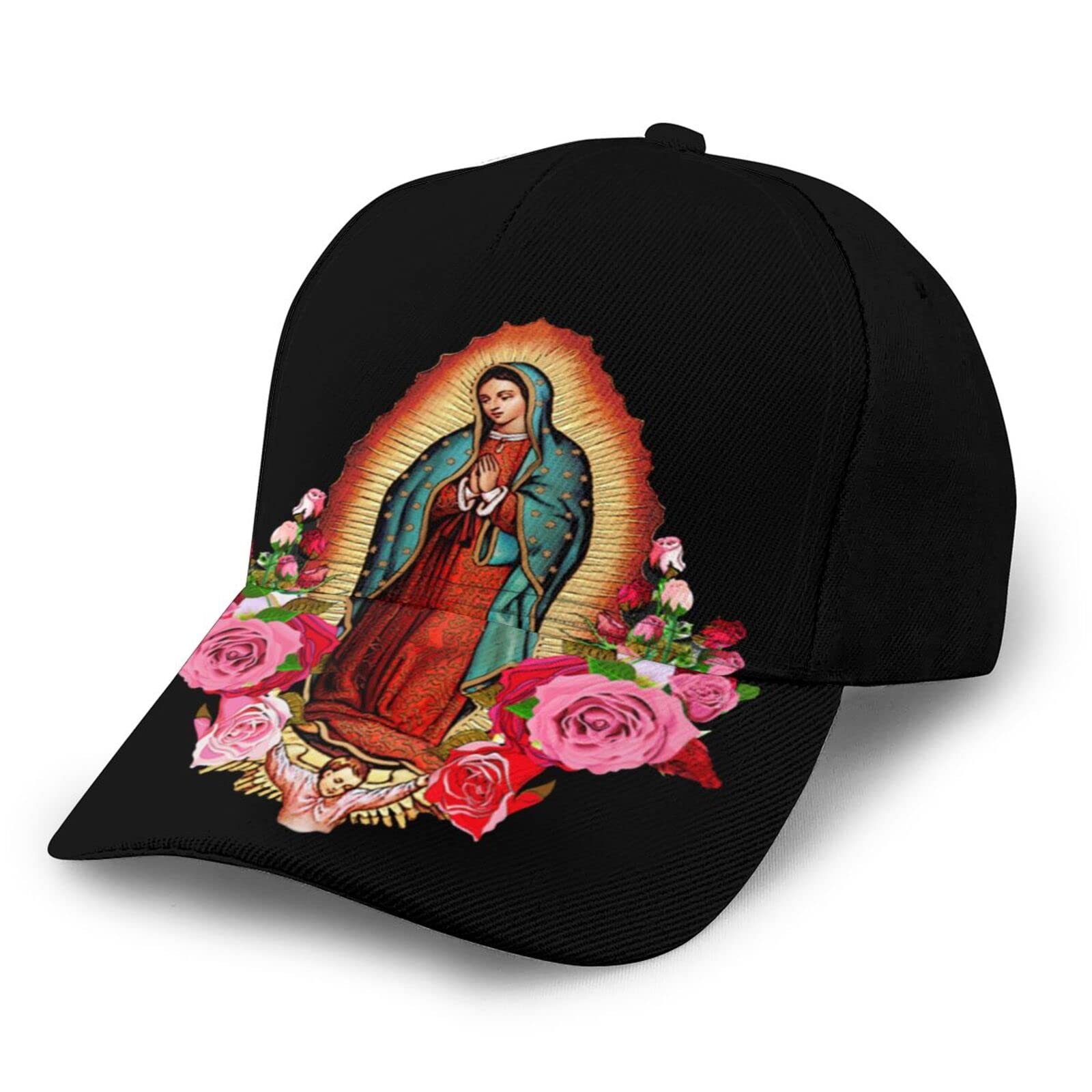 Our Lady of Guadalupe Virgin Mary Baseball Cap Plain Hat Adjustable Hats Dad Hat Cap for Men Women Black