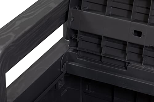 TOOMAX Foreverspring Chest with 2 Person Seat 270L, Wood Effect Plastic, Dim. cm 132,5x58x89, Art. 599, Anthracite