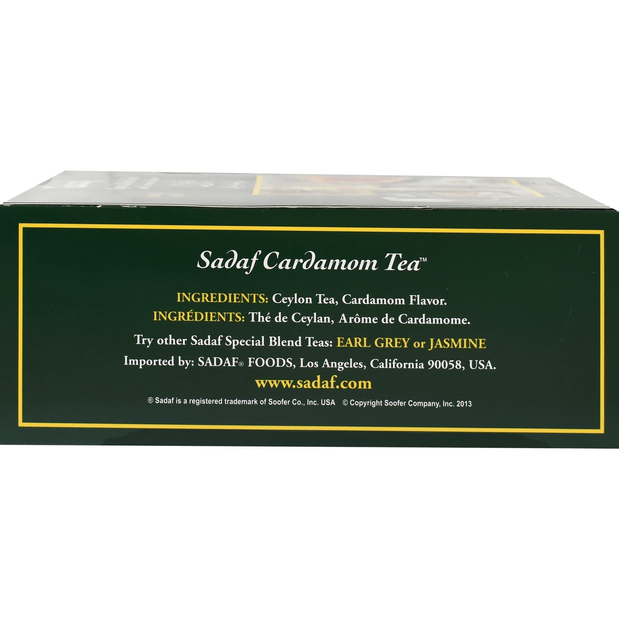 Sadaf Cardamom Tea Bags - Special Blend Cardamom Ceylon Black Tea - Quicktea Product harvested in Sri Lanka - 50 individually foiled teabags (Pack of 1)