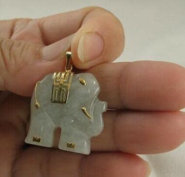 NVTHINH Charming! 25x25mm Purple Jade Elephant Pendant Necklace AAA Grade (Gem Color: green)