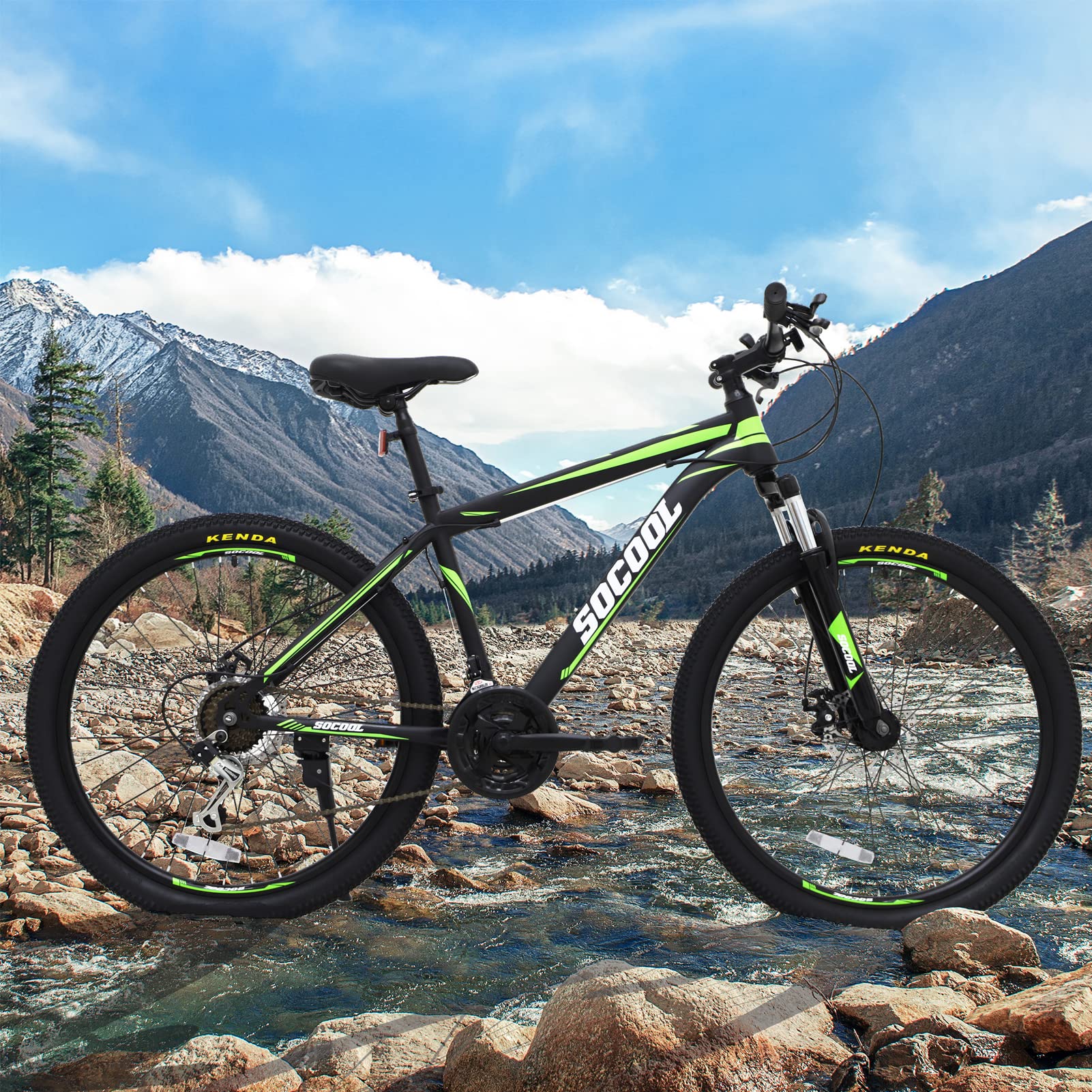 SOCOOL Mountain Bikes, 26 inch Mountain Bikes Bicycles for Men Women