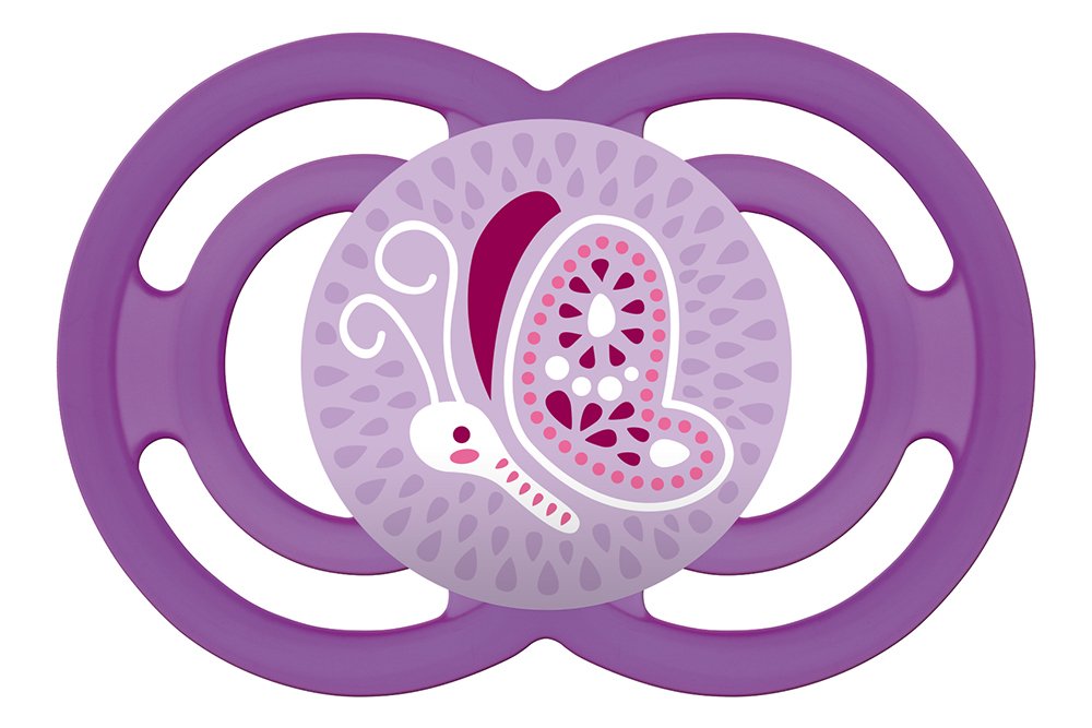 MAM Perfect Baby Pacifier, Patented Nipple, Developed with Pediatric Dentists & Orthodontists, 1 Pack, 6-16 Months, Girl