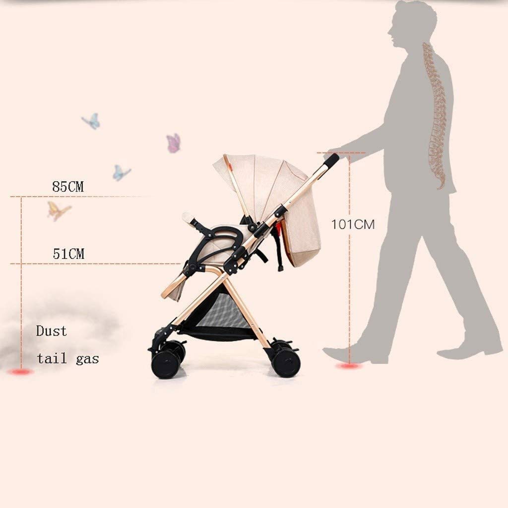 WYFDP Baby Stroller All Terrain Stroller Compact Convertible Stroller, Four Wheeled Stroller Lightweight Folding Stroller (Color : A)