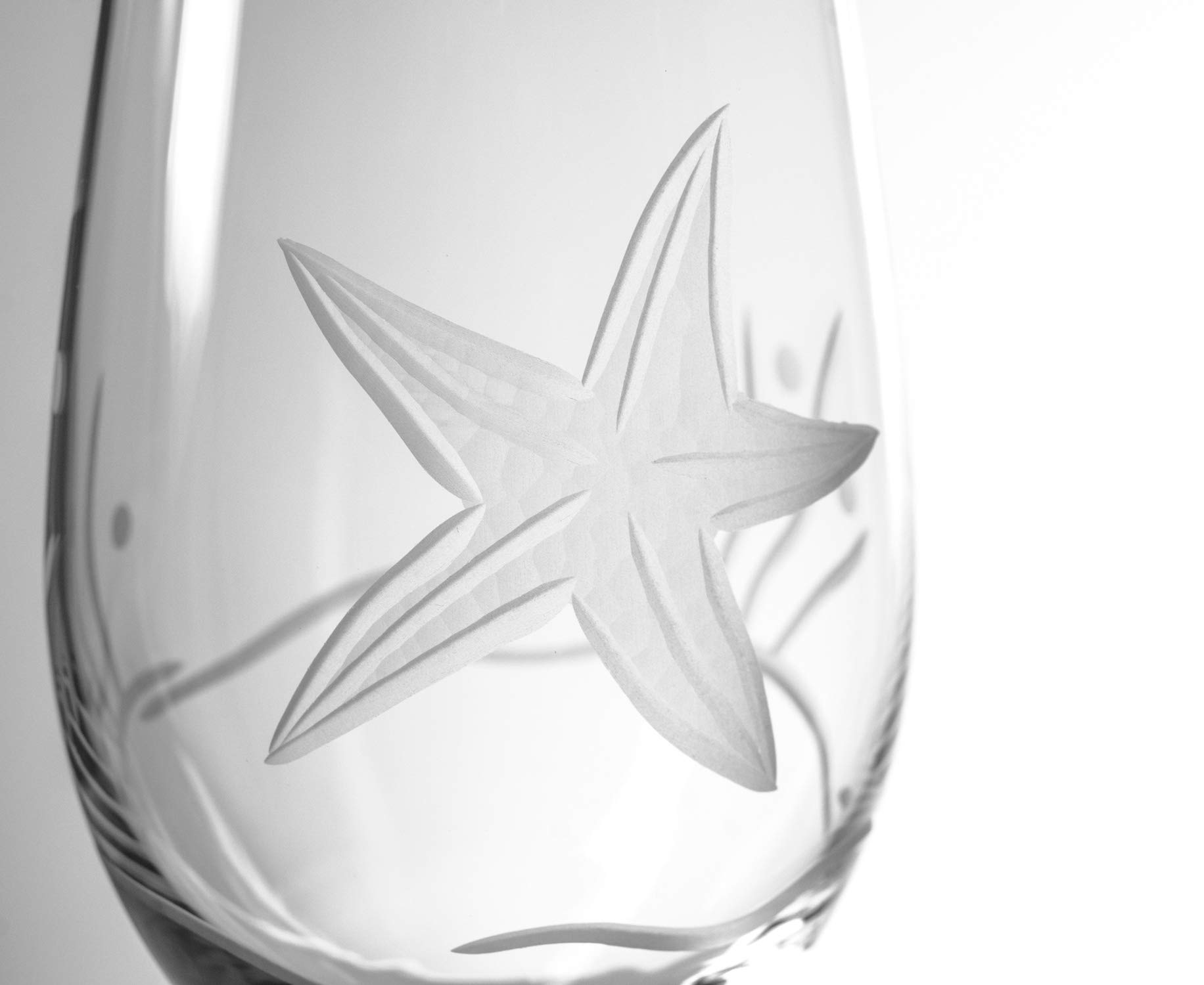 Rolf Glass Starfish White Wine Glass, 4 Count (Pack of 1), Clear