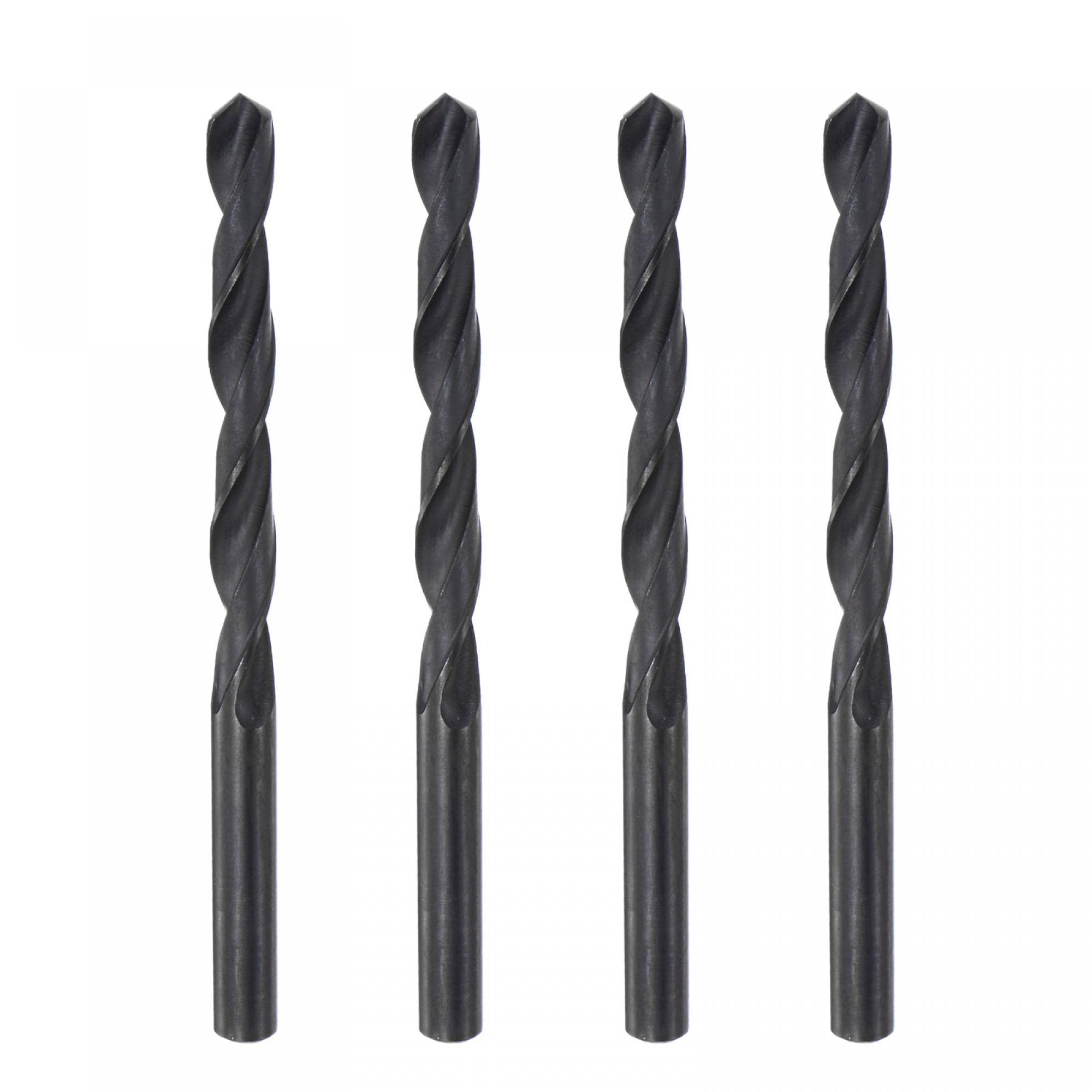 uxcell 6542 High Speed Steel Straight Shank Twist Jobber Drill Bit, Fully Ground Black Oxide Drill Bits 7.9mm Drill Diameter 117mm Total Length 4 Pcs