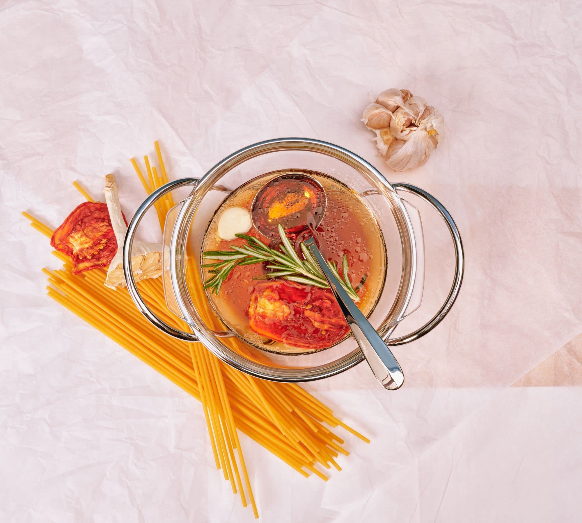 Rigeli Regent Chromeplated Wire Sauce Warmer w/Ladle Stainless Steel Round Soup Warmer with spoon Perfect for Chocolate, Caramel, Cheese, Sauces and More