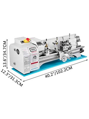 VEVOR Metal Lathe 8.7 x 29.5 Inch/220 x 750MM Mini Metal Lathe 1.1KW Infinitely Variable Speed Mini Lathe Machine LED Screen for Counter Face Turning Driling