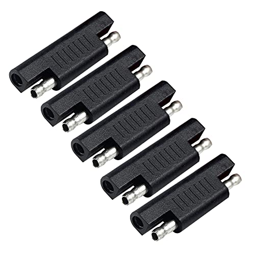 SAE Polarity Reverse Adapter Connector 2 Pin SAE Polarity Switching Adapter SAE Quick Disconnect Plug For SAE To SAE Extension Cable Solar Panel Automotive Battery Maintainer Power Charger (2 pack)