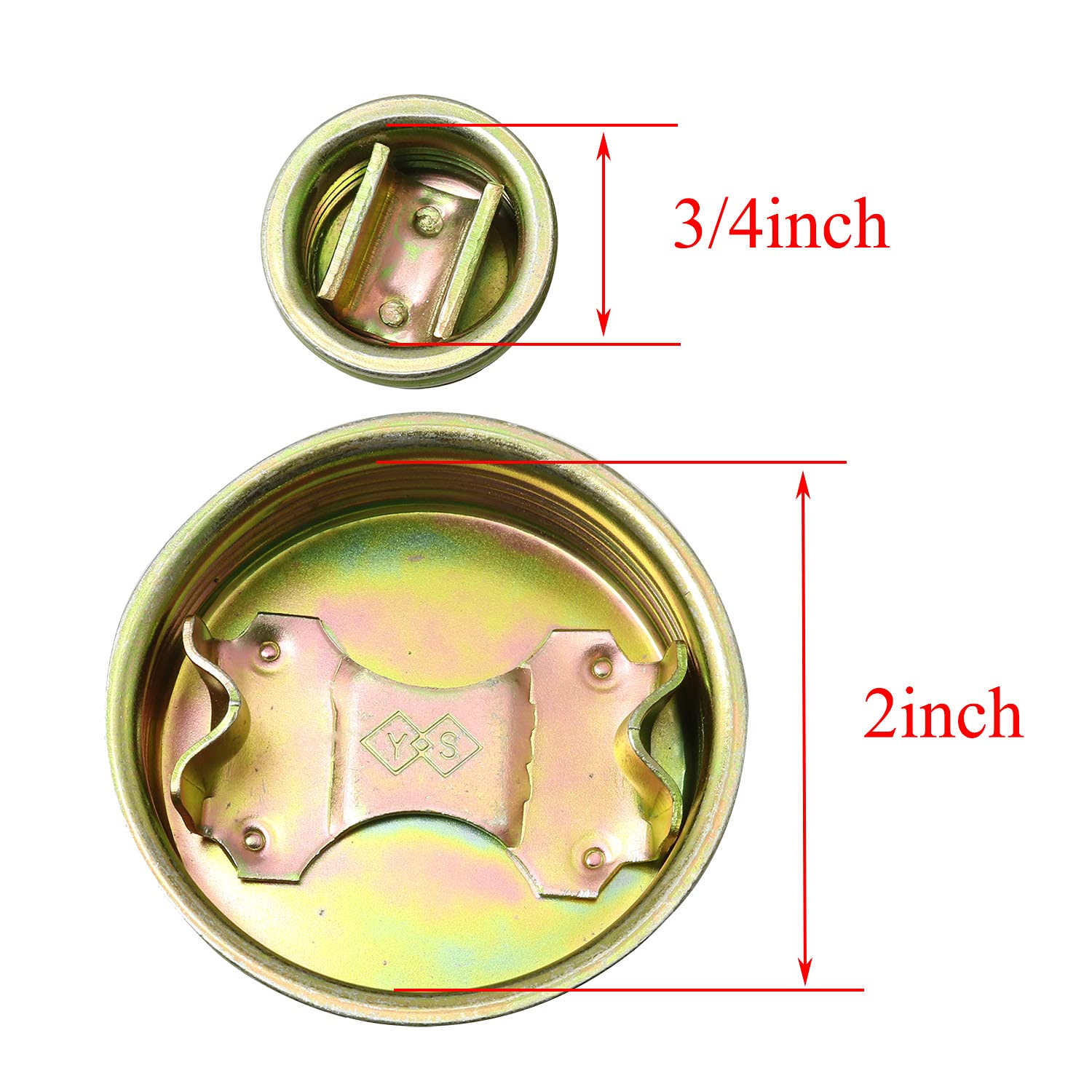 PZRT Drum Bung 2PCS 2Inch and 3/4Inch Drum Closures Steel Bung Plug Drum Plug Cap with Gasket for 55 Gallon Drum Barrel