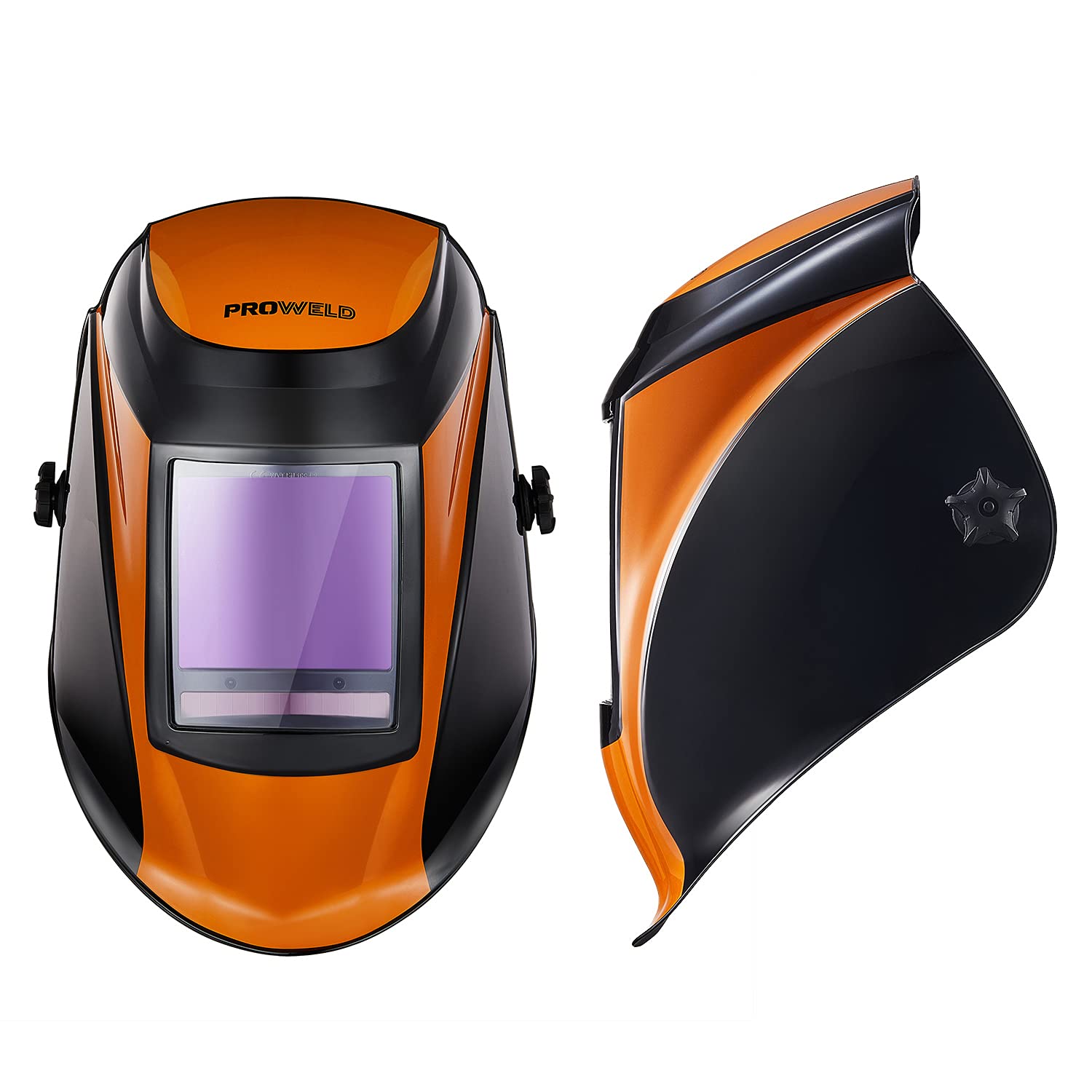 PROWELD Super Large Viewing Screen True Color Auto Darkening Lightweight Welding Helmet with Solar Power, 4 Arc Sensor, for TIG MIG Arc Weld Grinding and Cutting (Internal Adjusting Knob)
