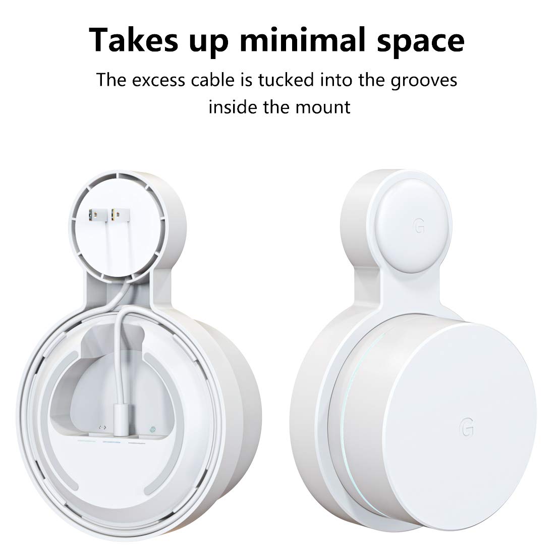 Outlet Wall Mount for Google WiFi AC1200, No Messy Wires Space Saving Easily Be Moved Outlet Mount for Google Mesh WiFi Router, Best Design for Winding Power Cord (1 Pack)