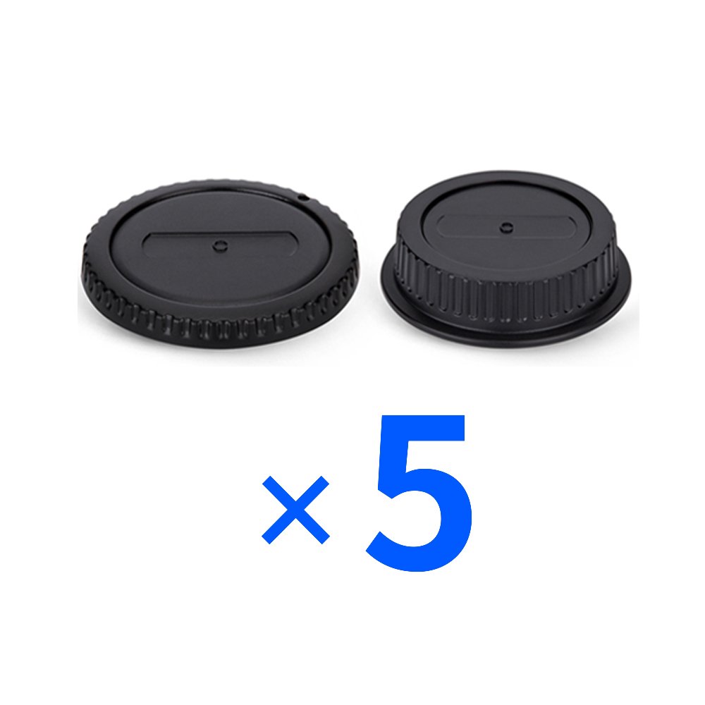 Rear Lens Cap & Body Cap Cover Set for Canon EF EF-S Mount Camera 90D 80D 77D 70D T8i T7 T7i T6 T6i T5i SL3 SL2 7D Mark II 6D Mark II 5D Mark IV 1Dx Mark III etc -5 Packs