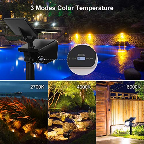 MEIKEE Solar Landscape Spotlights,2-in-1 Outdoor Solar Landscape Lights 13 LED Bulbs Waterproof Wireless Solar Powered Landscape Spotlights for Garden Patio Yard Cold & Warm White Adjustable(4 Pack)
