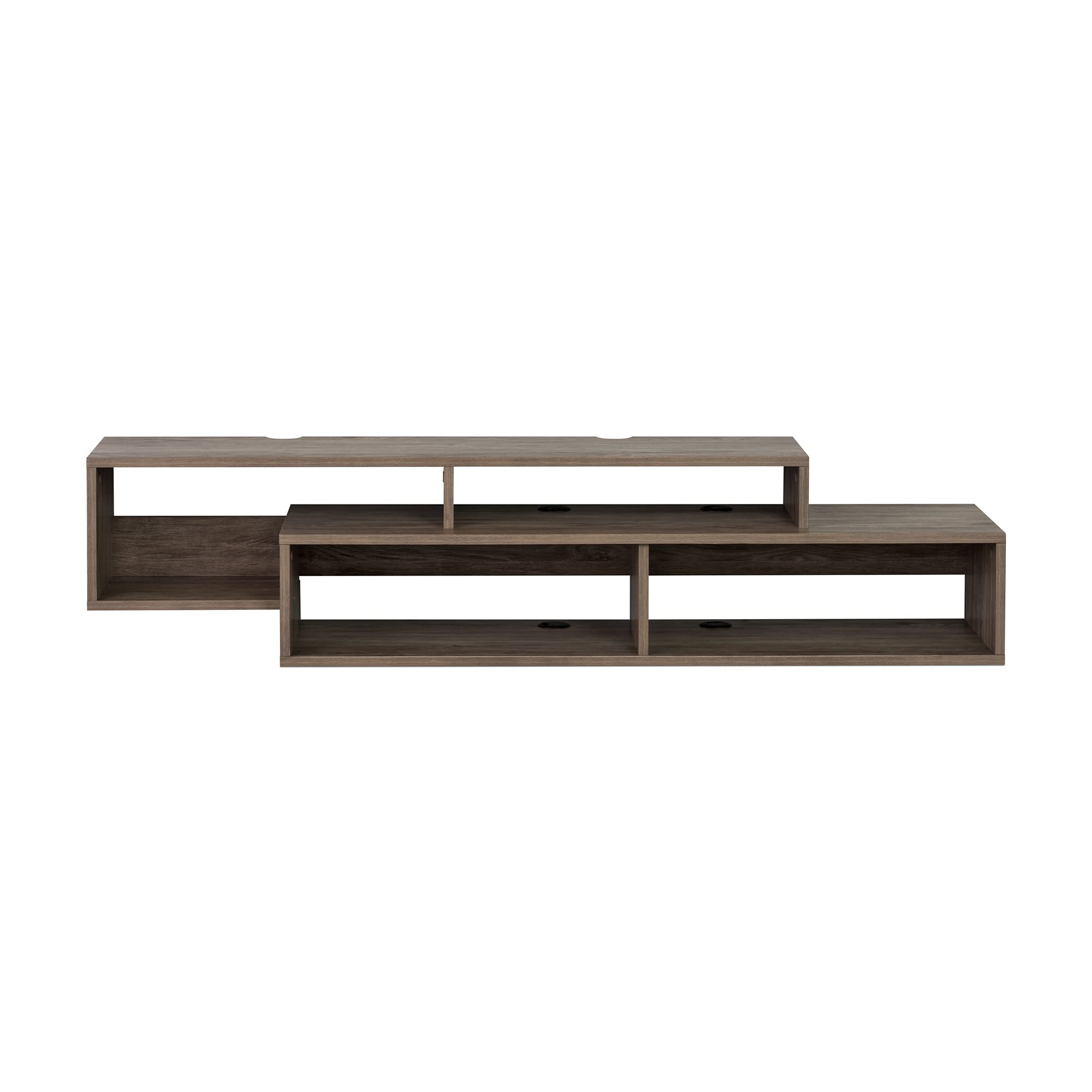 Prepac Modern Wall Mounted Media Console and Storage Shelf, 58", Black