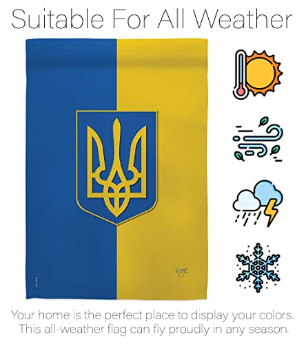 Ukraine Garden Flag Bandera de Ucrania Breeze Decor Indoor Tapestry Suppport Україна Outdoor Home Decorations House Banner Wall Hanging Small Yard Stand With Ukrainian Gifts Made In USA