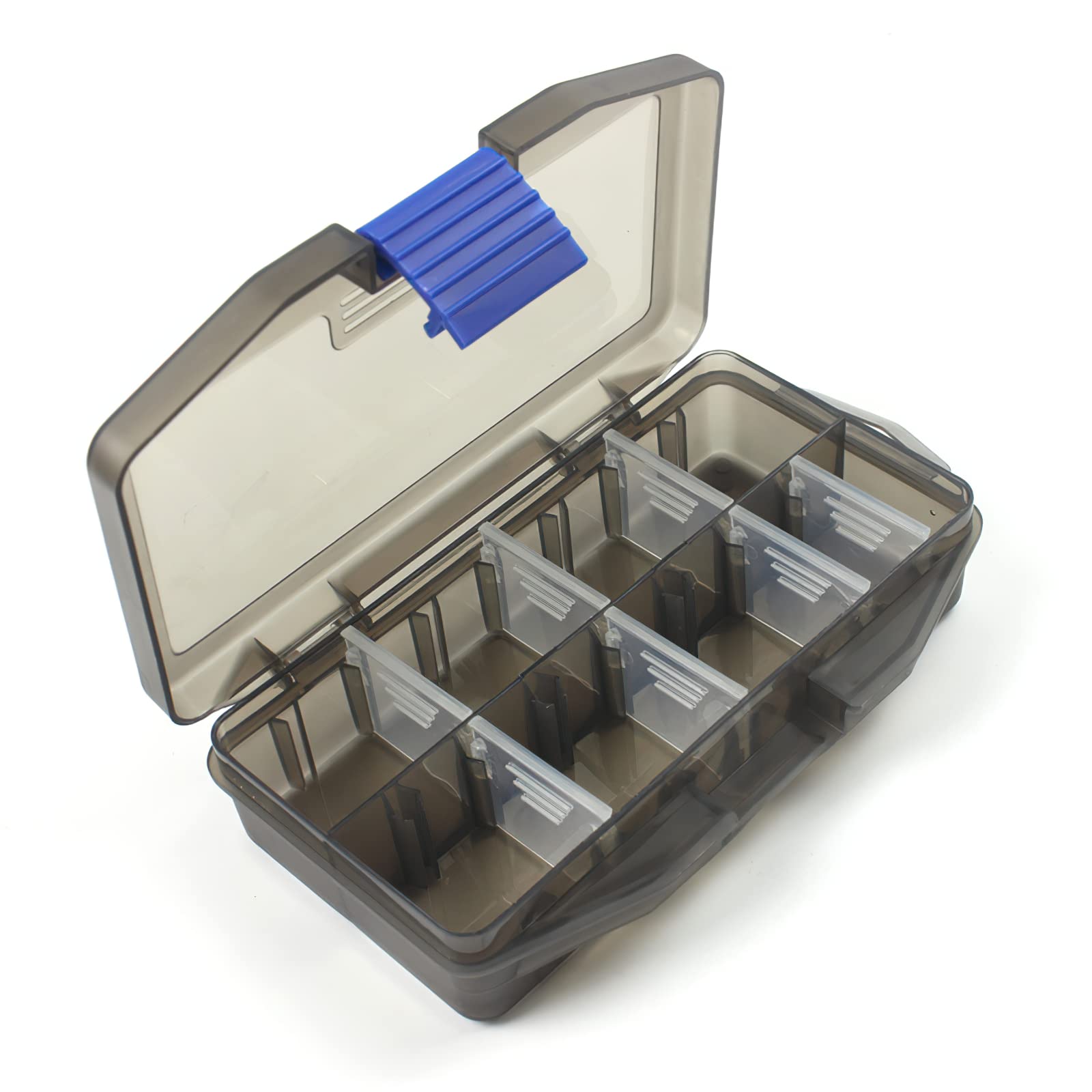 Piscorush 2 Pcs Fishing Tackle Box Hard Tackle Case Plastic Storage Organizer Portable Hooks Lure Baits Storage Swivels Jigs Hooks Sinker Fishing Accessories (Model B 2Pcs)