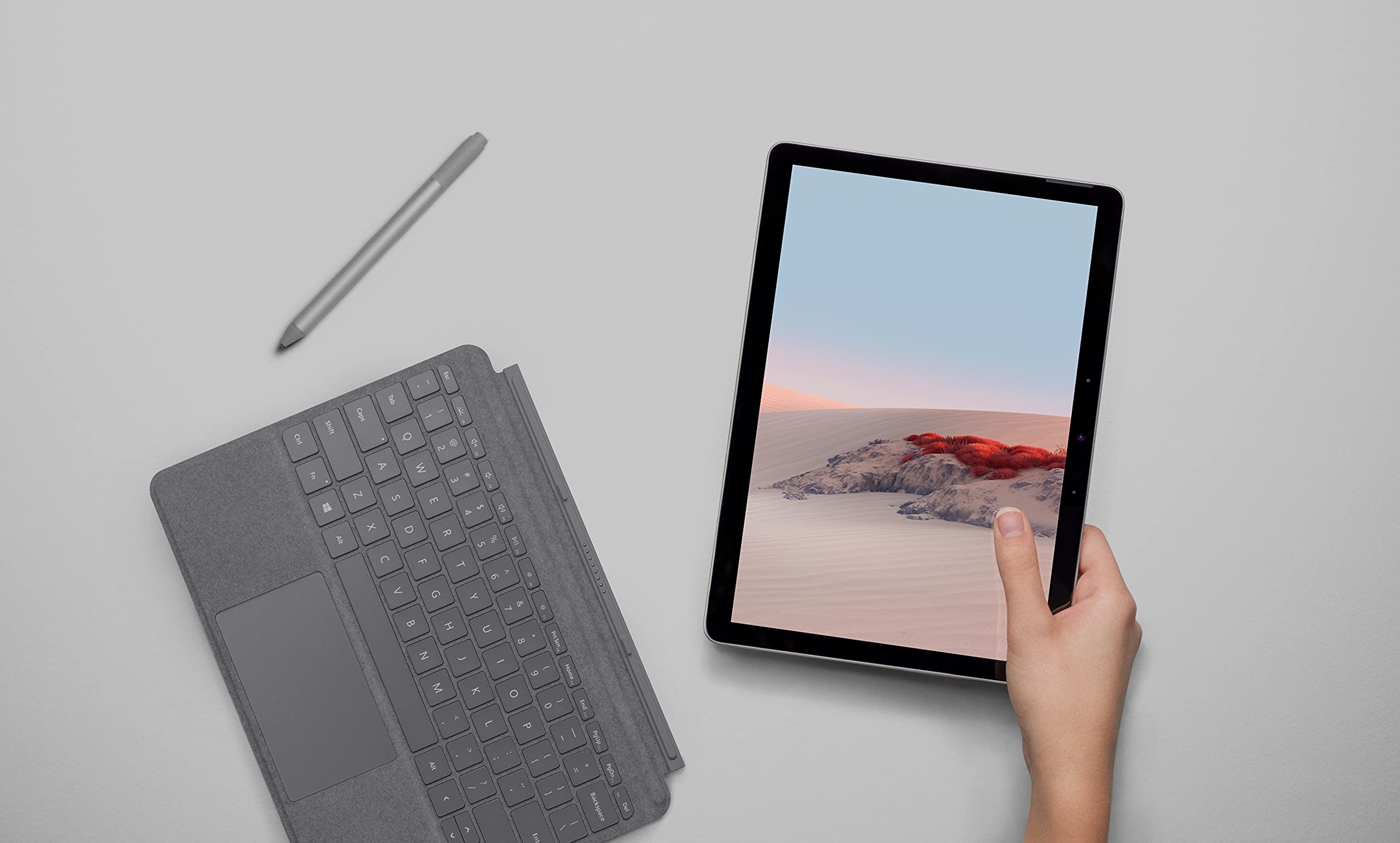 Microsoft Surface Go 2 10.5-Inch Tablet, WiFi, 4Gb Ram, 64Gb Emmc, Windows 10 Pro, Silver Bundled: GIZPRO 3 in 1 USB C to VGA HDMI DVI Adapter