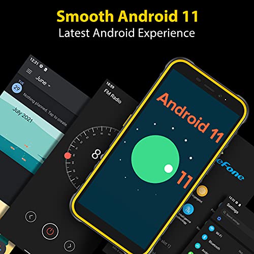 Ulefone Armor X8 Rugged Phones Unlocked, 4GB + 64GB, Android 11, 5.7 inch Rugged Smartphone, 13MP Triple Rear Camera, 5080mAh Big Battery, Dual 4G, Type C, GPS, NFC, US Version - Orange