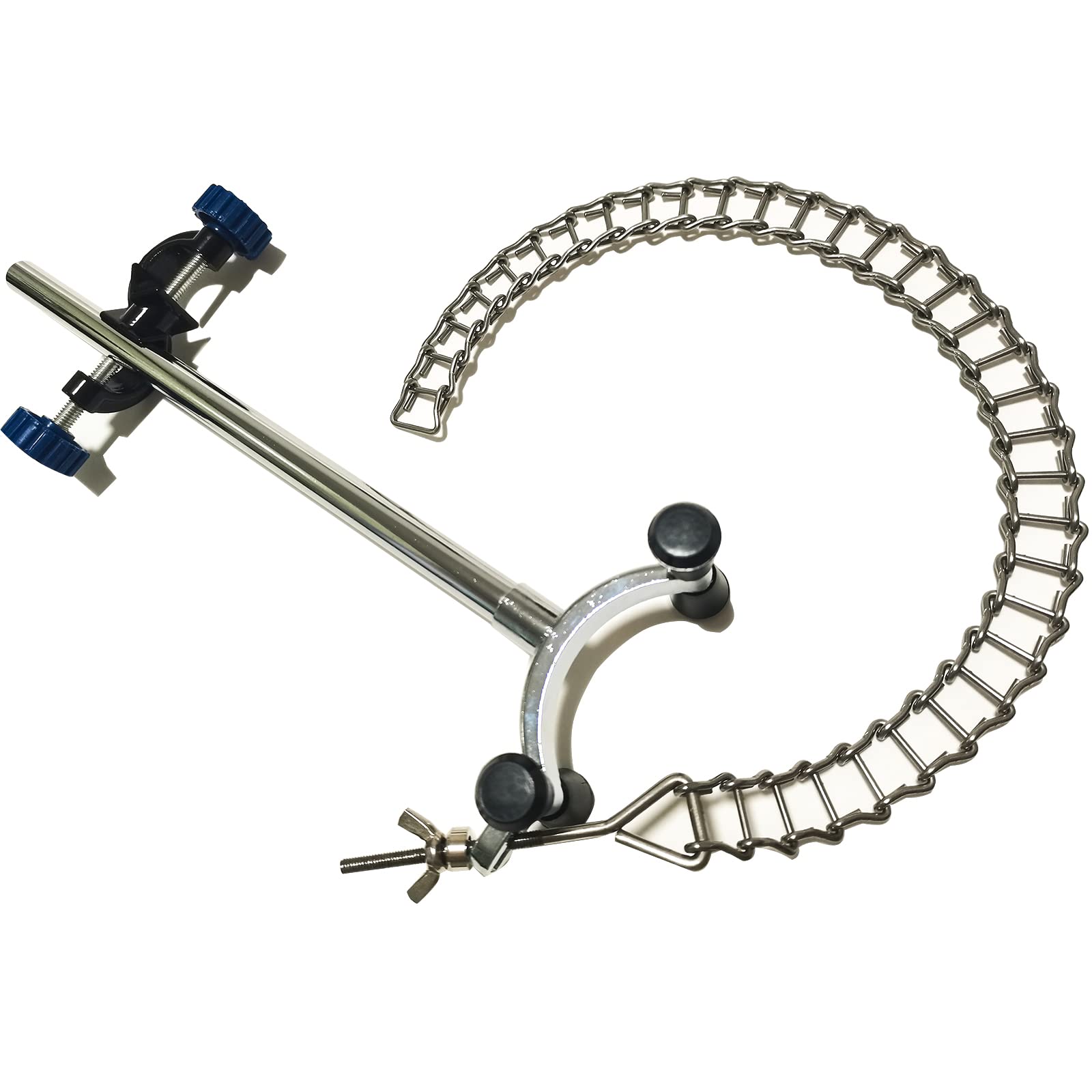 SWONES Lab Chain Clamp - Lab Beaker Chain Clamp Clip,Beaker Chain Clamp,Adjustable Beaker Chain Clip,for 80-150mm Dia Beaker Container (1, Lab Chain Clamp)