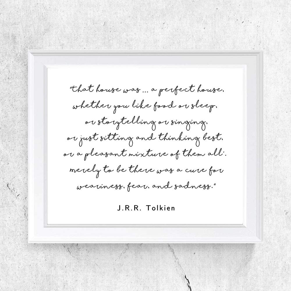 ZLKAPT That House Was a Perfect House Sign J.R.R Tolkien Quoets Art Print Distressed Sign Farmhouse Sign 8 x 10 Inches Unframed