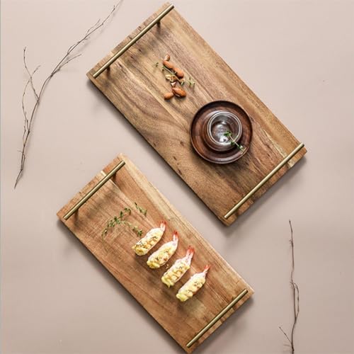 MEKUK Wooden Tray Home Coffee, Dessert Plate, Steak Sushi Dinner Plate