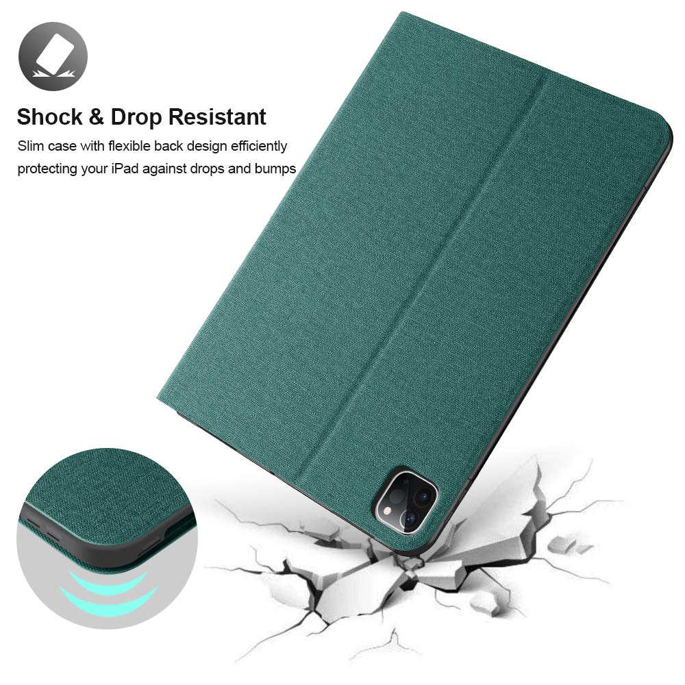 X-level Compatible with iPad Pro 11 Inch case 4th Generation 2022 / 3rd Gen 2021/ 2nd Gen 2020 / 1st Gen 2018 Slim Lightweight Protective with Soft TPU Shell Auto Wake/Sleep Smart ipad Cover,Green