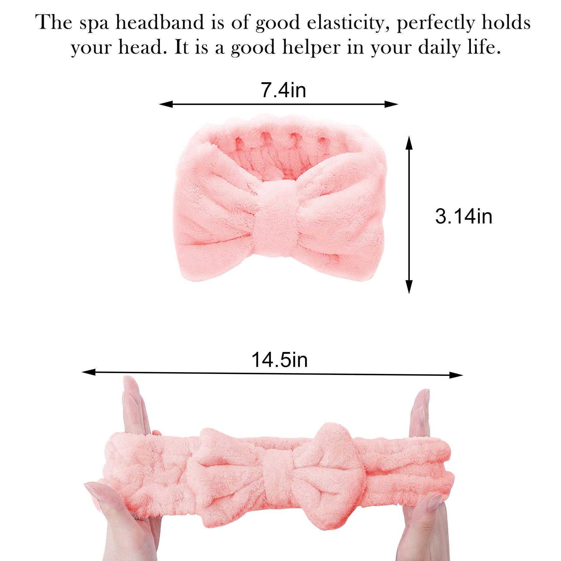 LADES Spa headband – Makeup Headbands Microfiber Facial Hair Band Elastic Head Wraps Stretch for Women Washing Face
