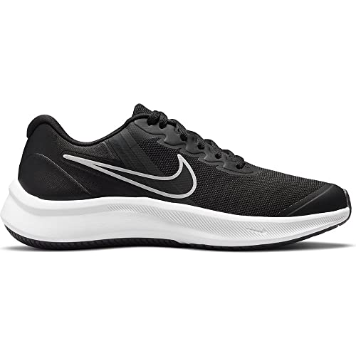 NIKE Girl's Running Shoes, Black Grey Dark Smoke White, 37.5 EU