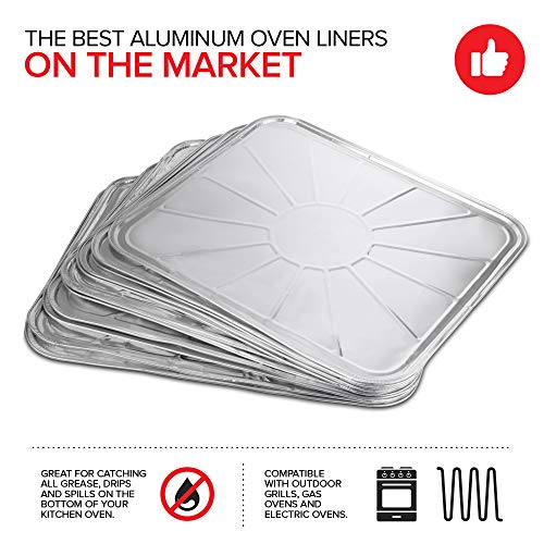 Stock Your Home Disposable Foil Oven Liners (10 Pack) Aluminum Foil Oven Liners for Bottom of Electric Oven & Gas Oven, Reusable Oven Drip Pan Tray for Cooking and Baking, Disposable Baking Mats