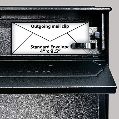 Mail Boss 7172 Townhouse Locking Security Wall Mount Mailbox, Black, Pack of 1