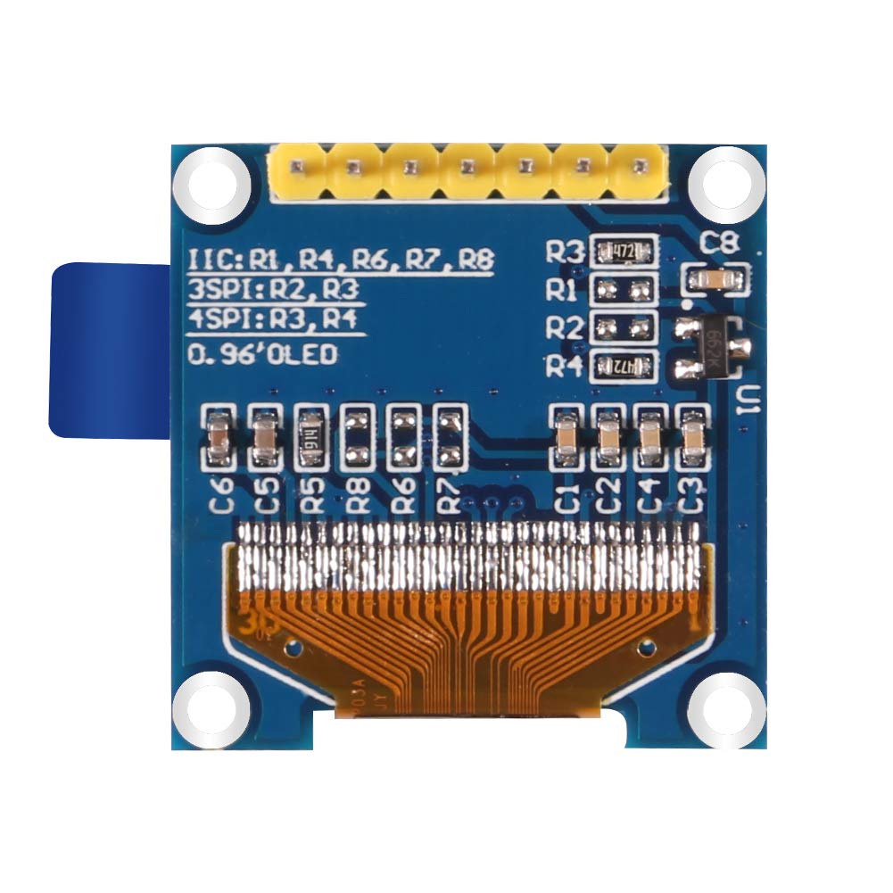 MELIFE 2Pcs 0.96" 7 Pin Colorful SPI OLED Display, 0.96 Inch Module 128X64 Module DC3-5V. Blue Yellow