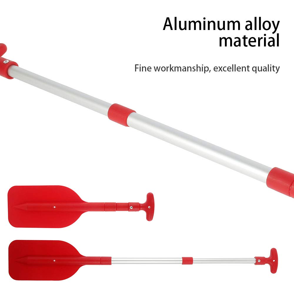 N/U 1Pcs Telescopic Paddle, Portable Collapsible Adjustable Aluminum Alloy Oar Floating Compact Emergency Telescopic Paddle (Red)