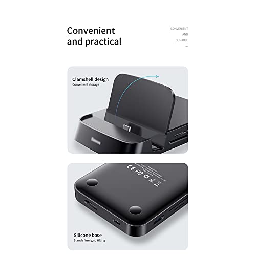 ZSEDP 7 in 1 USB Type C Hub Docking Station USB-C to USB 3.0 HUB SD TF Card PD Adapter