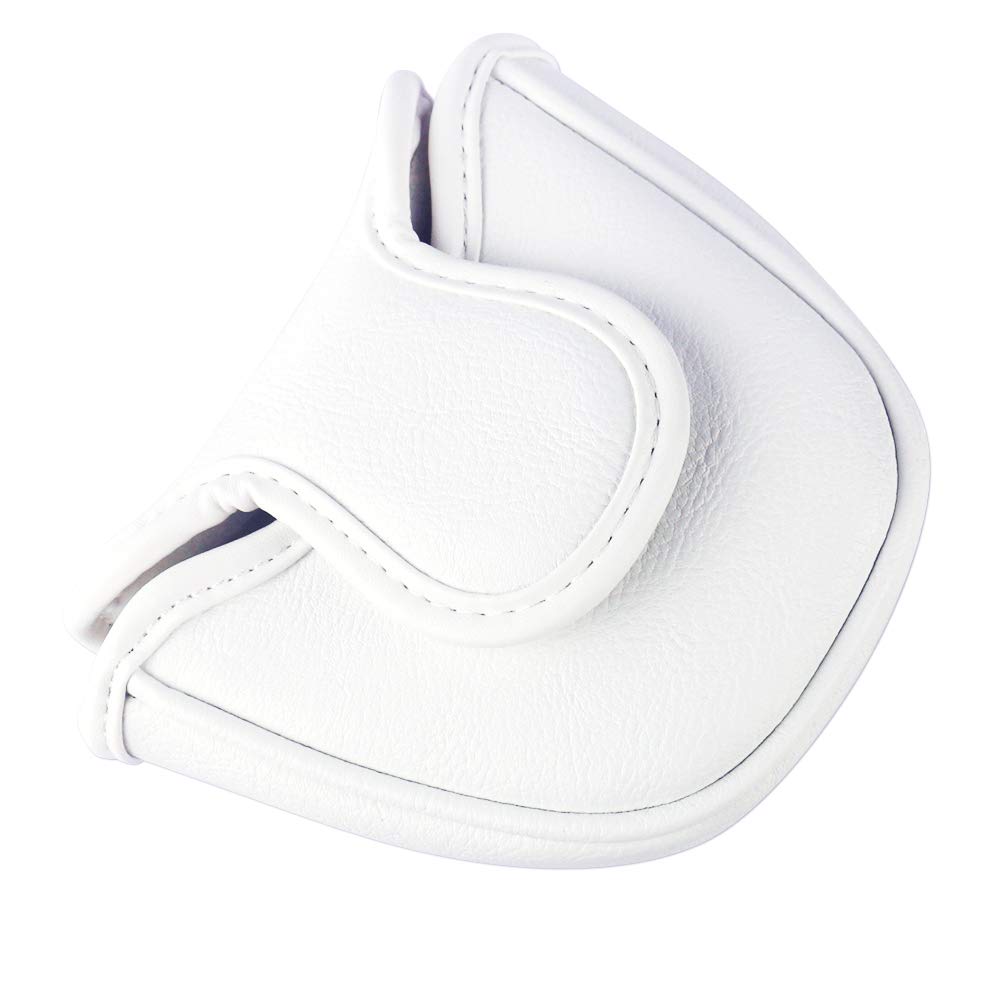 Myartte Eagle Golf Head Cover Mallet Putter Cover Magnetic Closure Fit All Heel Shafted Putter (White Eagle)