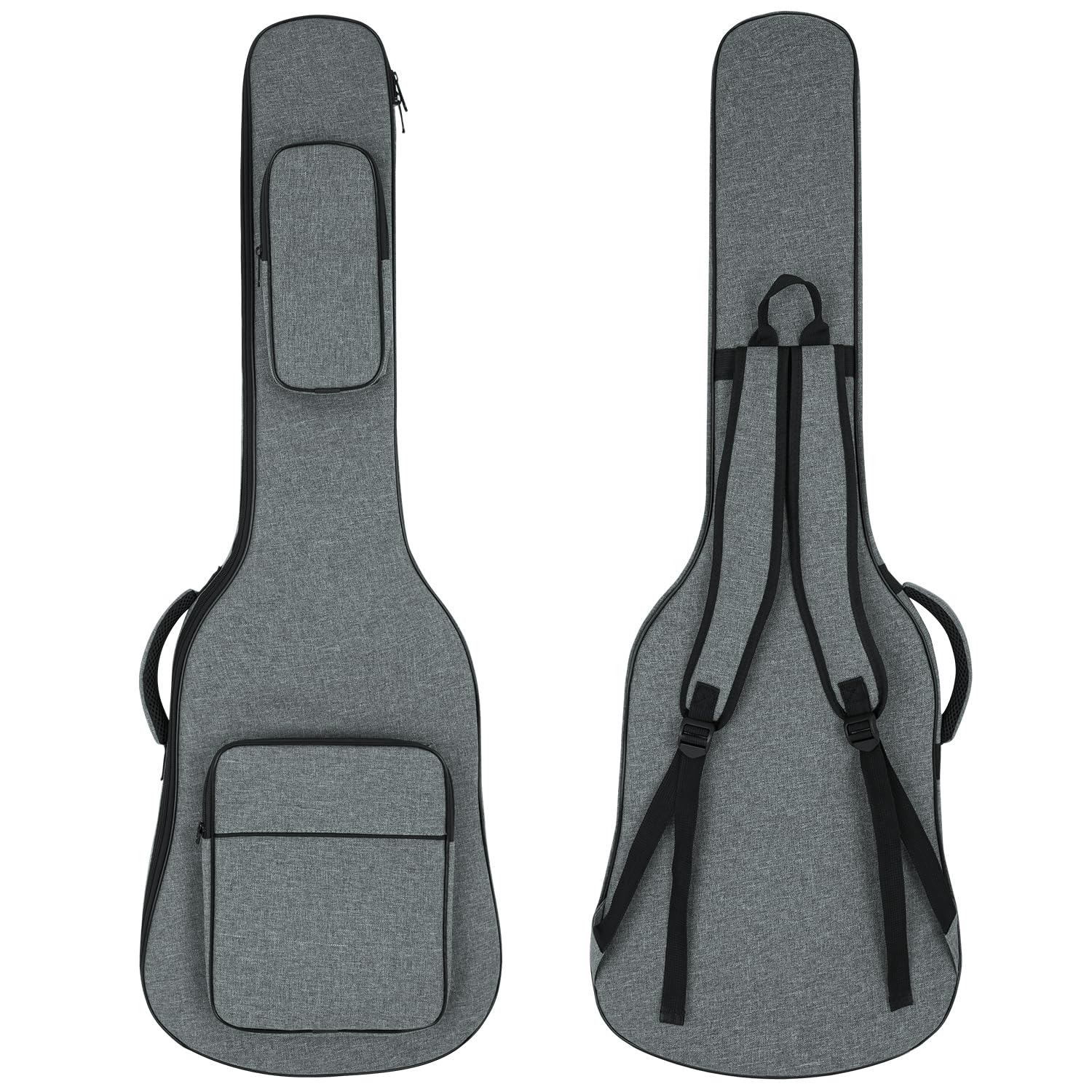 MUZNOTE Electric Guitar Bag Padded Electric Guitar Gig Bag 11.5mm Padding Soft Guitar Case with Neck Strap, Back Hanger Loop, Grey