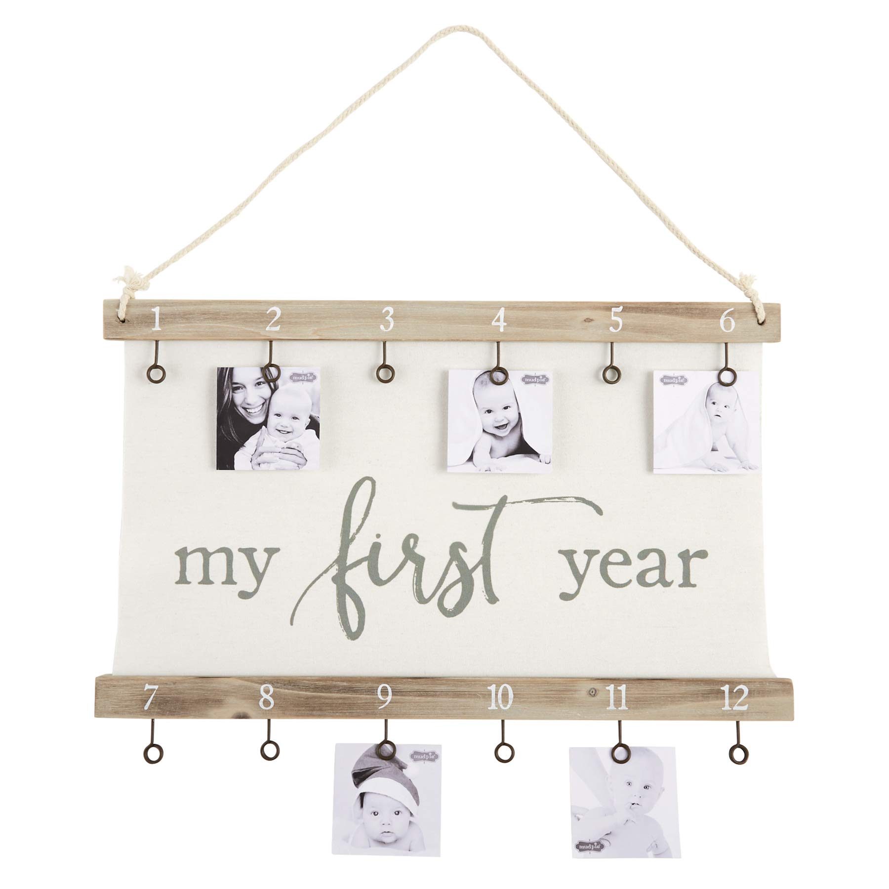 Mud Pie First Year Canvas Clip Frame, White