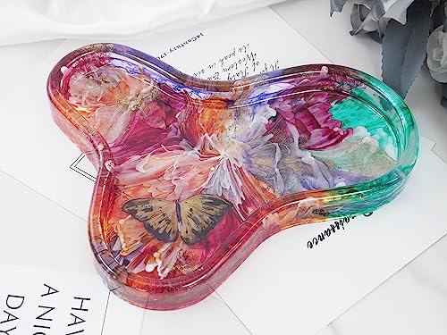 Yalulu DIY Tray Silicone Resin Mold, Irregular Jewelry Plate Dish Casting Mold, Large Resin Molds for DIY Jewelry Holder&Decorative Tray