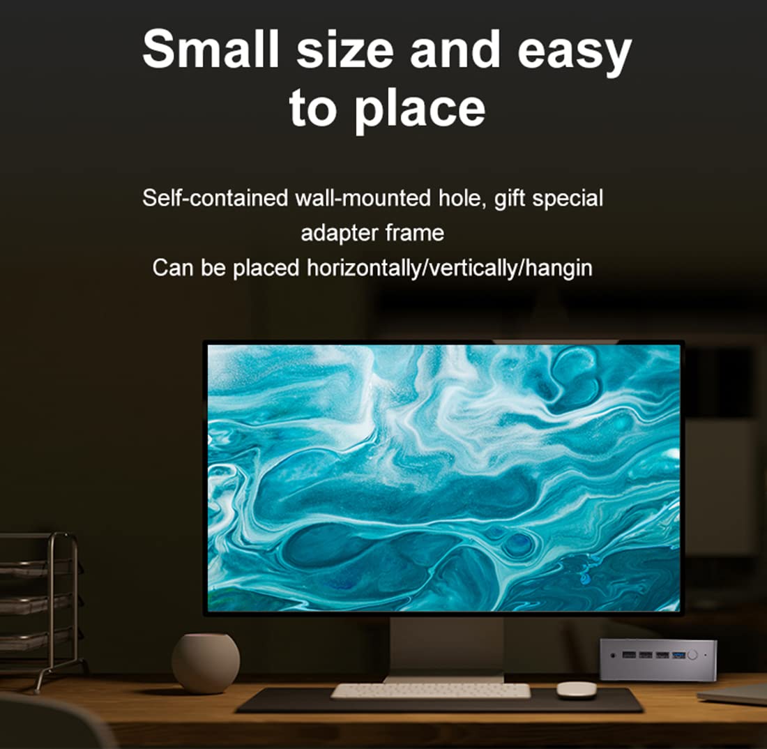 Mini PC Windows 11 Pro,Mini Desktop Computer 12th Intel Alder Lake-N100 (up to 3.4GHz), 8GB LPDDR5 RAM 256GB M.2 SSD,Support 4K@60Hz Dual Display,2.4G/ 5.0G WiFi,Business Home Office Recreation