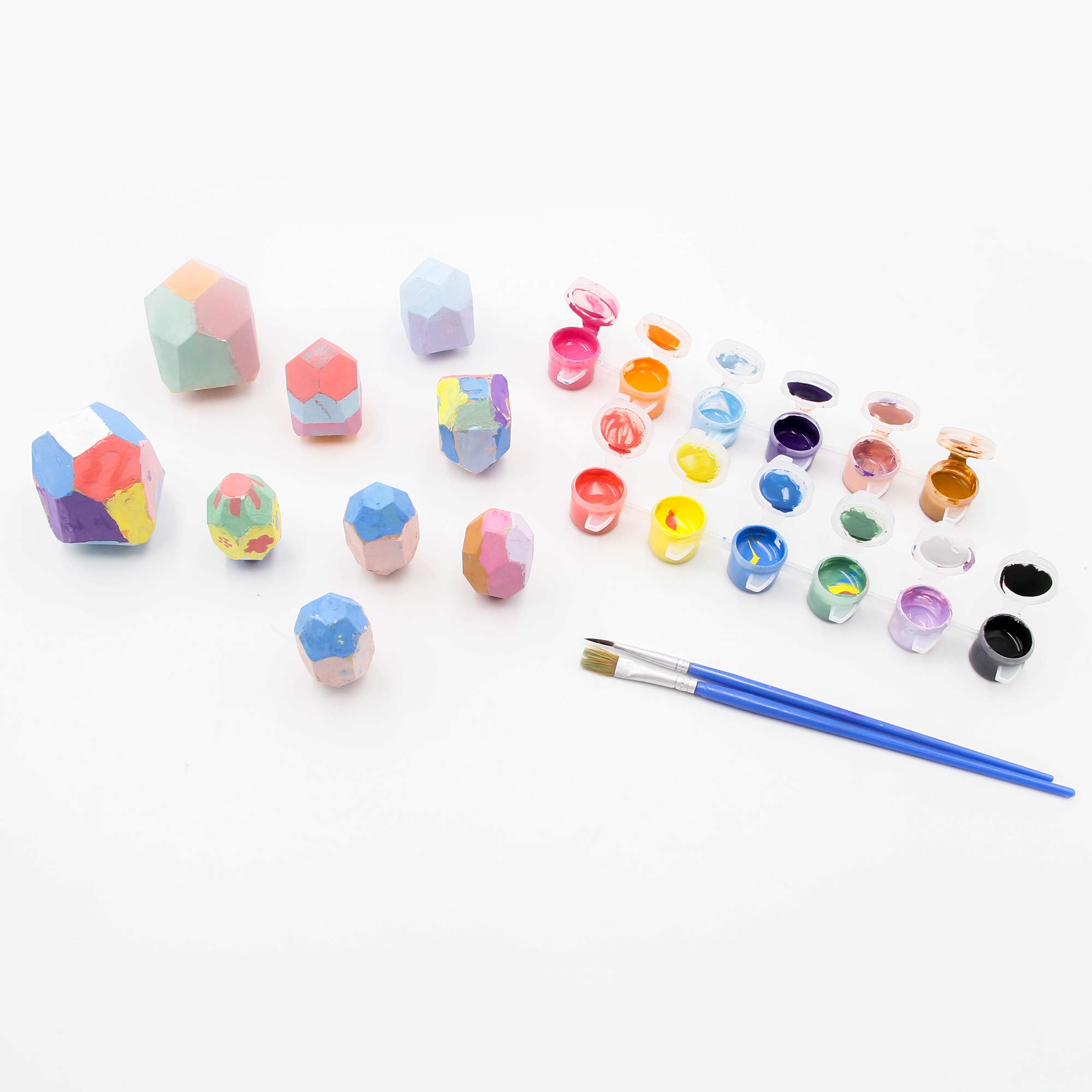 MERRYHEART 16PCS DIY Wooden Balancing Stones, Wooden Building Blocks with Pigment Stacking Game, Rock Blocks Educational Puzzle Toy