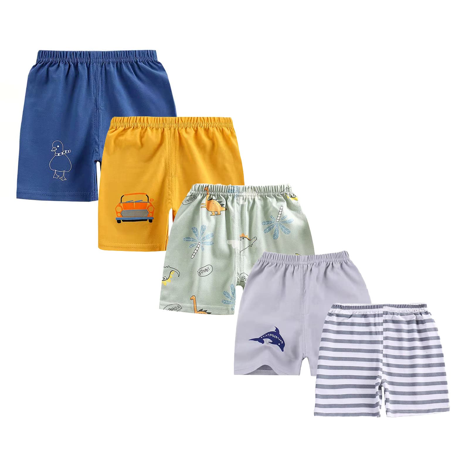 Vagefun Toddler Baby Boy Shorts - Dinosaur Lightweight Cotton Shorts for Kids Boys Summer Elastic Waist Short Pants