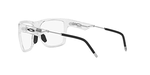Oakley Men's Ox8028 Nxtlvl Square Prescription Eyewear Frames, Polished Clear/Demo Lens, 58 mm