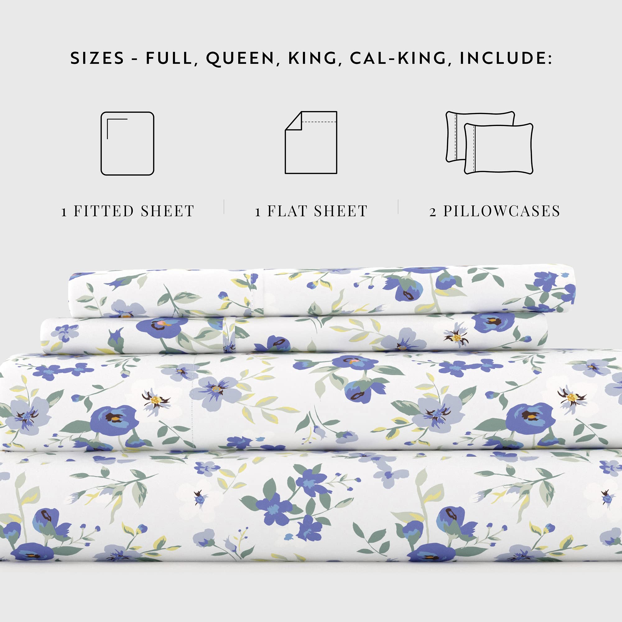 Linen Market 4 Piece Full Bedding Sheet Set (Pink Floral) - Sleep Better Than Ever with These Ultra-Soft & Cooling Bed Sheets for Your Full Size Bed - Deep Pocket Fits 16" Mattress