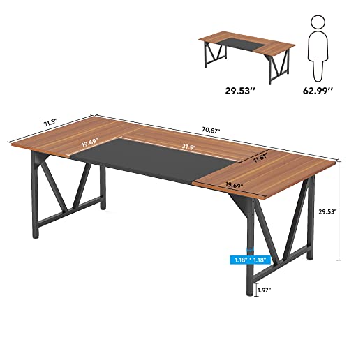 LITTLE TREE 70.87 Inch Large Executive Computer Desk for Home Office,6FT Conference Meeting Table,Rectangular Training Seminar Table