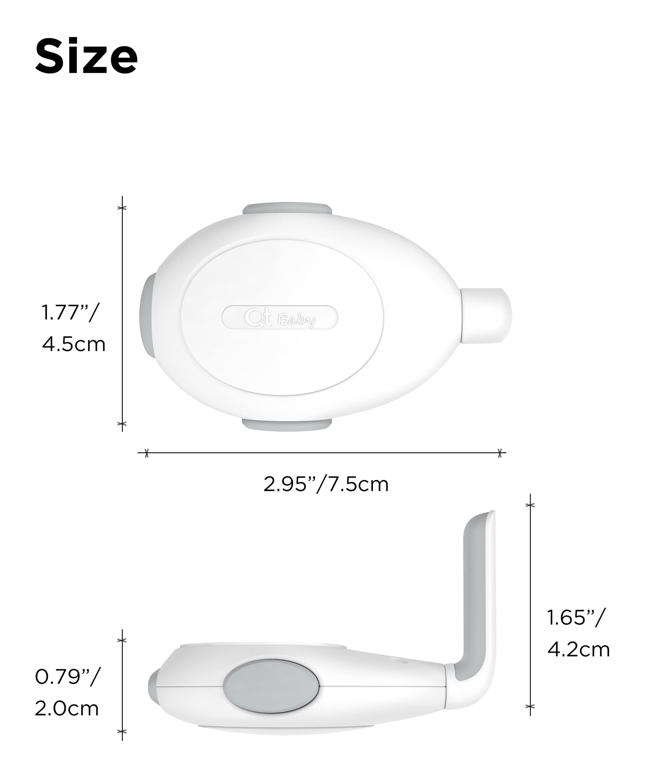 QT BABY Child Safety Locks for Cabinets and Drawers (2 Pack) | 3m Adhesive Baby Proofing Plastic Drawer Locks with Extra Security Locking Buttons | Child Proof Anti Pinch Drawer Latches, White